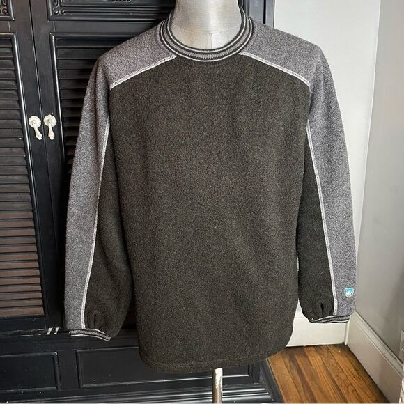 Kuhl | Shirts | Vintage 9s Alf Clothing Kuhlsweater Alfpaca Fleece Pullover Gray Brown M | Poshmark